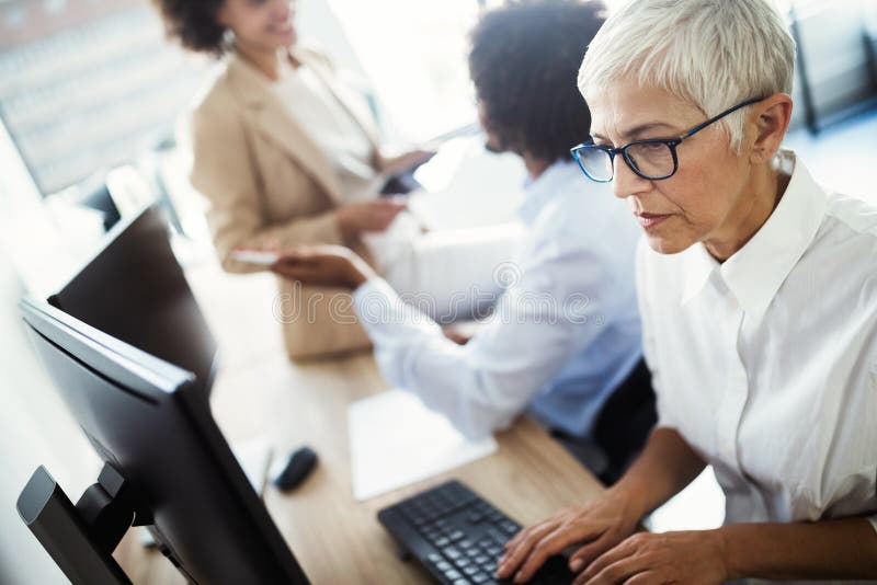 Successful Business Group of People at Work in Office Stock Image ...