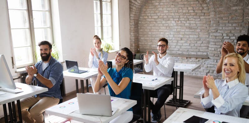 Successful Happy Group of People Learning Software Engineering and ...