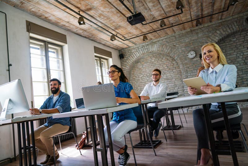 Successful Happy Group of People Learning Software Engineering and ...