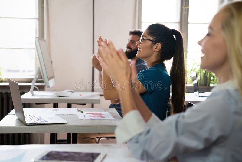 Successful Happy Group of People Learning Software Engineering and ...