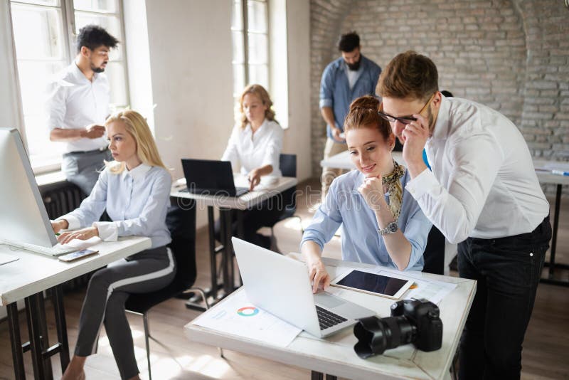 Successful Happy Group of People Learning Software Engineering and ...