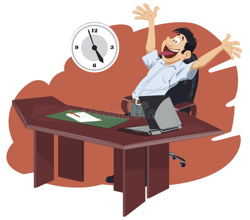 Successful Happy Guy. End Working Day. Stock Illustration Stock Vector ...