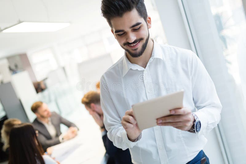 Successful Happy Worker in Information Technology Industry Stock Image ...