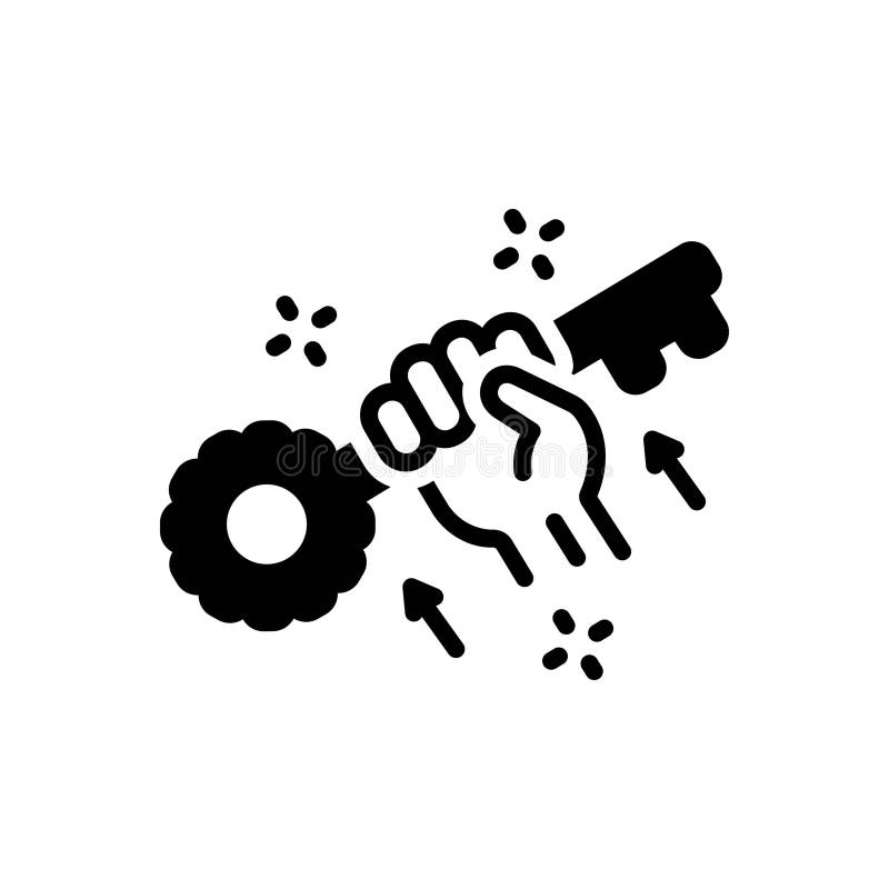Black Solid Icon for Successful, Key and Achievement Stock Illustration ...