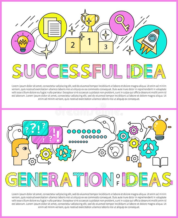 Successful Idea and Generation Vector Illustration Stock Vector ...