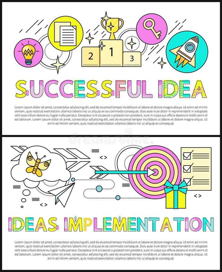 Idea Implementation Matrix - Business Plan Success Stock Illustration ...