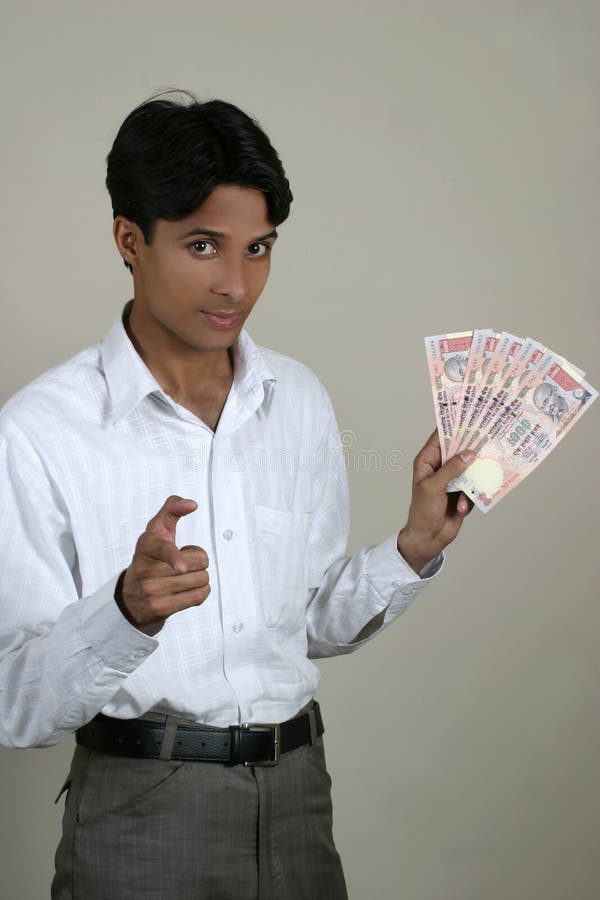 Successful Indian Business Man with Money Stock Image - Image of dollar ...