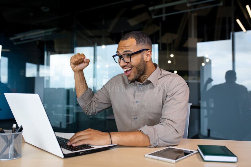 Successful Indian Programmer Celebrating Successful Completion of ...