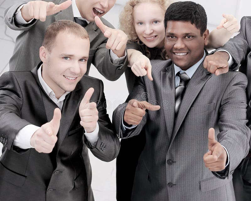 Successful International Business Team Showing Hands Forward Stock ...