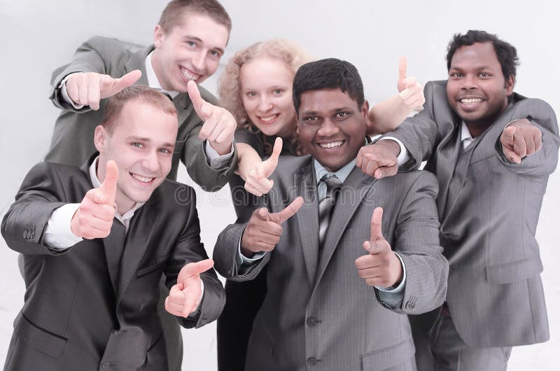 Successful International Business Team Showing Hands Forward Stock ...