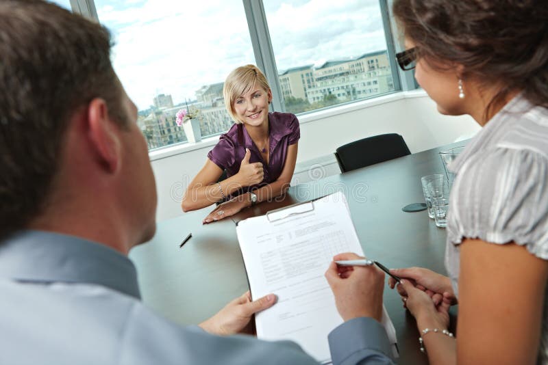 Successful job interview stock image. Image of attractive - 11369549