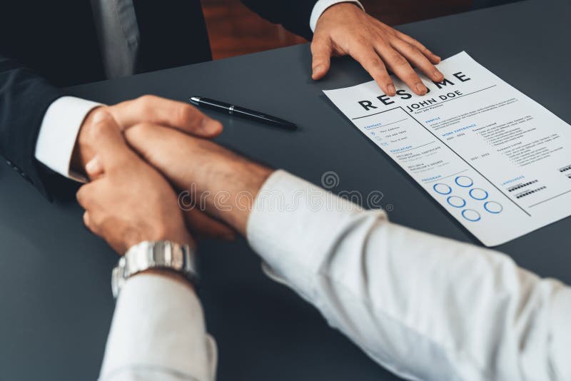 Successful Job Interview at Business Office with Handshake. Fervent ...