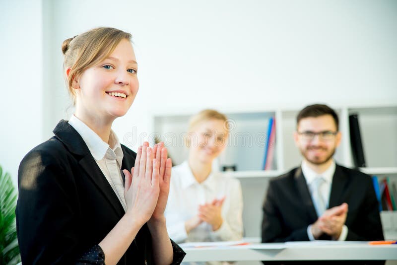 Successful job interview stock photo. Image of young - 89379652