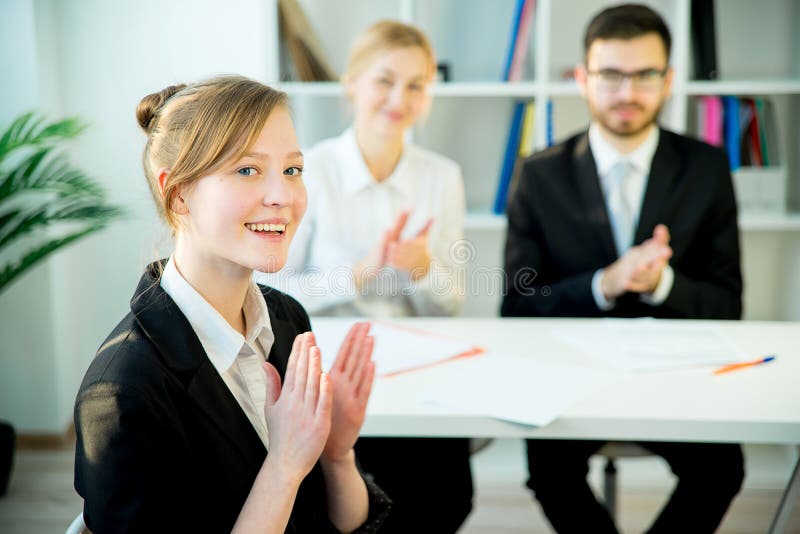 Successful job interview stock photo. Image of young - 89379652