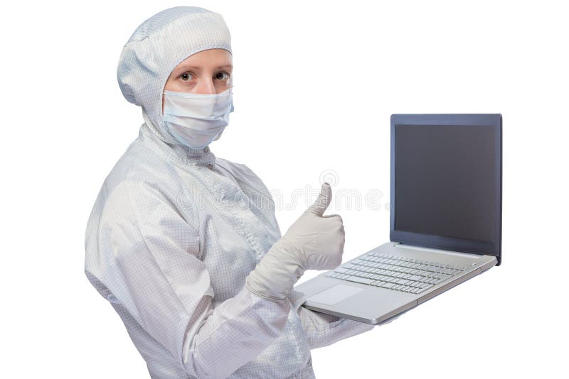 Successful Laboratory Chemist with a Computer in Hands Stock Photo ...