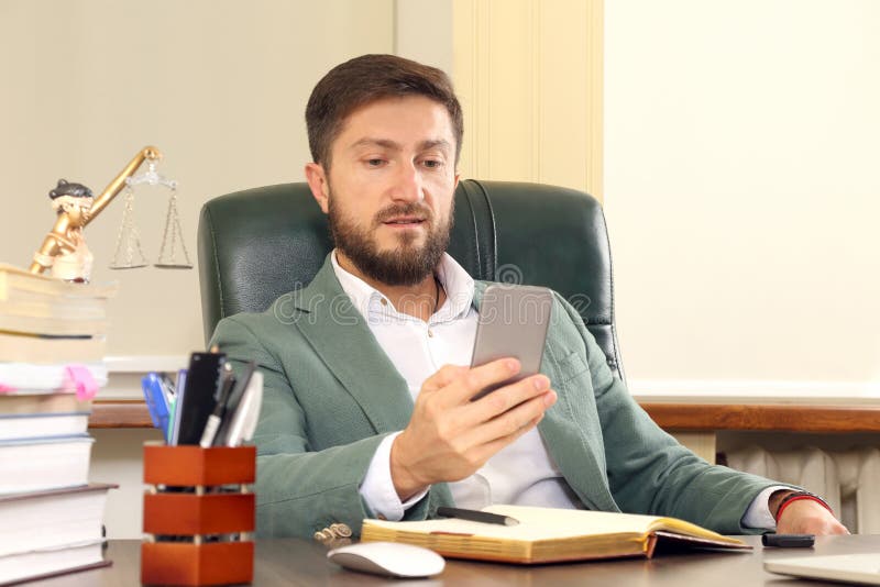 Successful Lawyer at Work in the Office Stock Photo - Image of ...