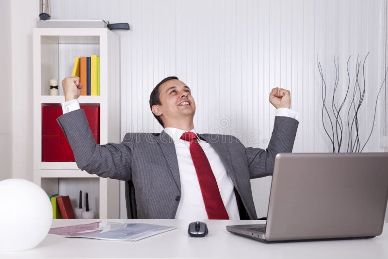 Successful leader stock photo. Image of desk, lucky, indoor - 16324902