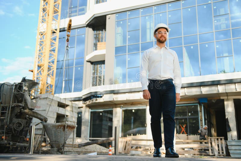 Successful Male Architect at a Building Site Stock Photo - Image of ...