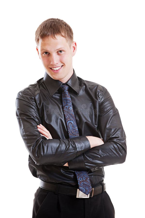 Successful Man in Black Shirt and Necktie Stock Image - Image of look ...