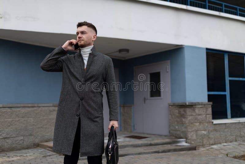 A Successful Man at an Interview in the Office Talks about Himself ...