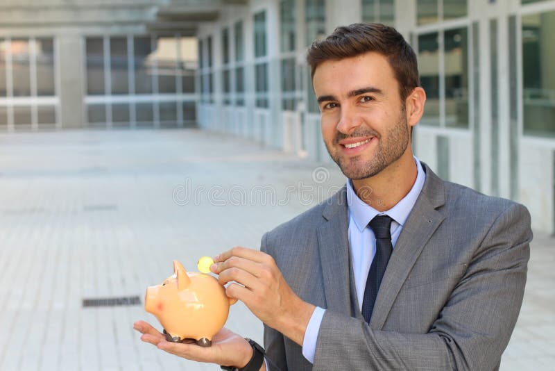 Successful Man Making a Save Stock Image - Image of economy, loan ...