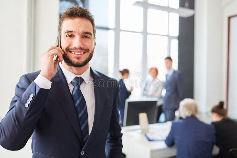 Successful Manager with Smartphone Stock Photo - Image of manager ...