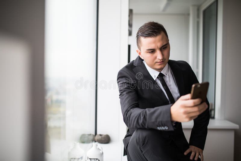 Successful Manager Using Mobile Phone Stock Image - Image of ...