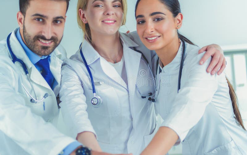Successful Medical Team. Confident Doctors Team Standing Together and ...