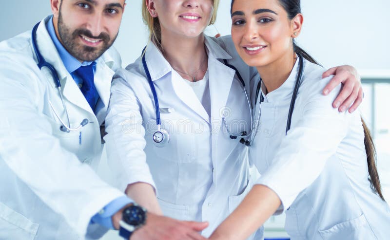 Successful Medical Team. Confident Doctors Team Standing Together and ...