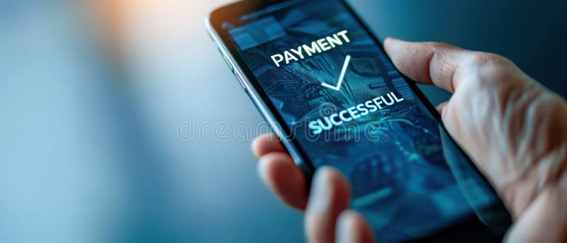 Successful Mobile Payment Confirmation on Smartphone. Generative Ai ...