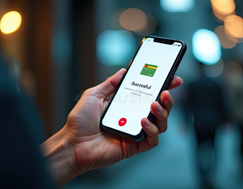 Successful Mobile Payment Confirmation on Smartphone Screen Stock Illustration - Illustration of ...