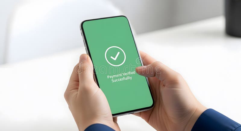 Successful Mobile Payment Verification on Smartphone Stock Illustration ...