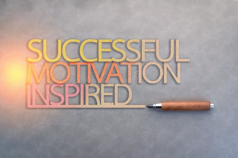 Successful Motivation Inspired Paper Text Shape with Wooden Pen Stock ...