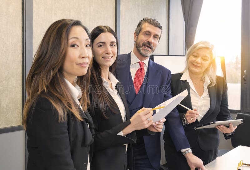 Successful Multiethnic Company with Happy Workers Stock Photo - Image ...