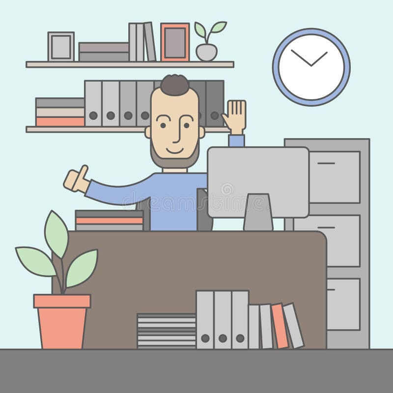 Successful office clerk stock vector. Illustration of cartoon - 55943163