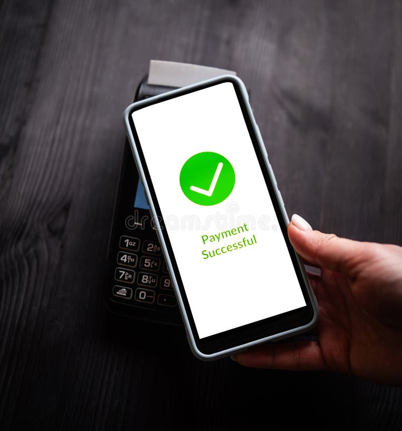 Successful Payment Process on a Screen of Smartphone Stock Image ...