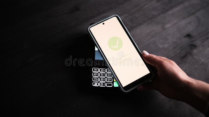 Successful Payment Process on a Screen of Smartphone Stock Footage ...
