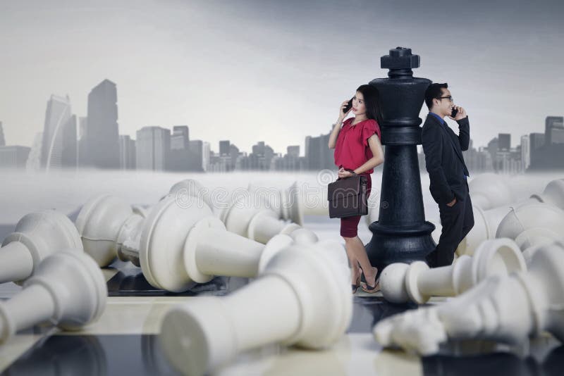 Successful People Lean on the Chess Queen Stock Photo - Image of ...