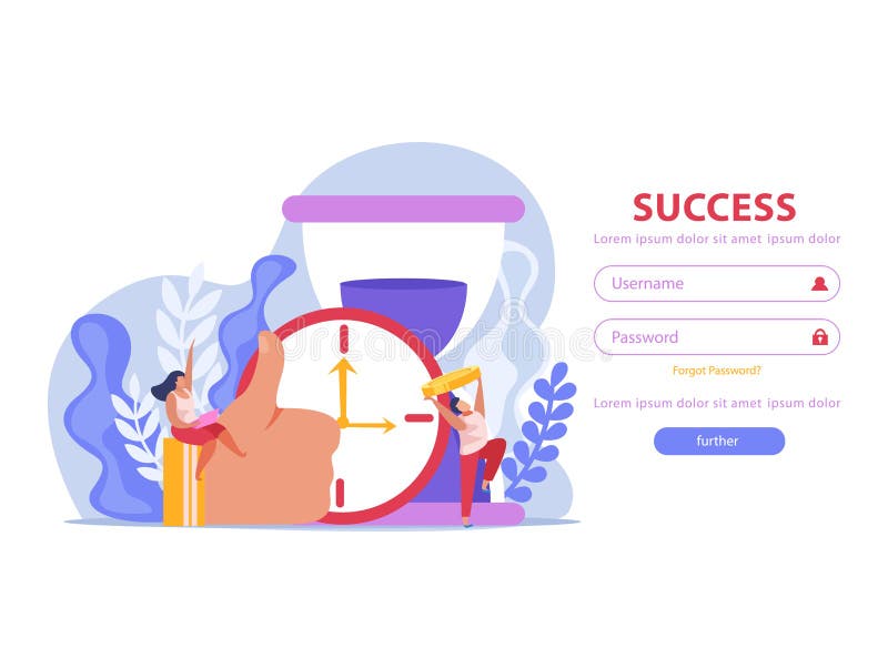 Successful People Login Page Stock Vector - Illustration of graphic ...