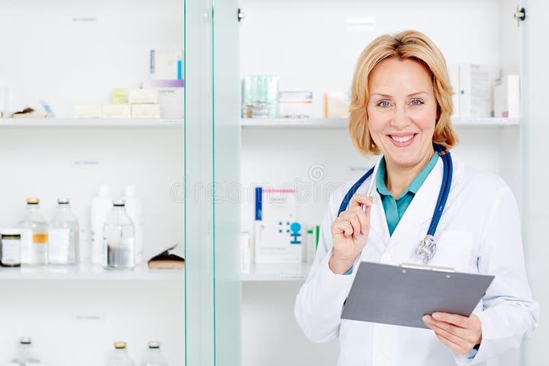 Successful pharmacist stock photo. Image of contemporary - 105093460