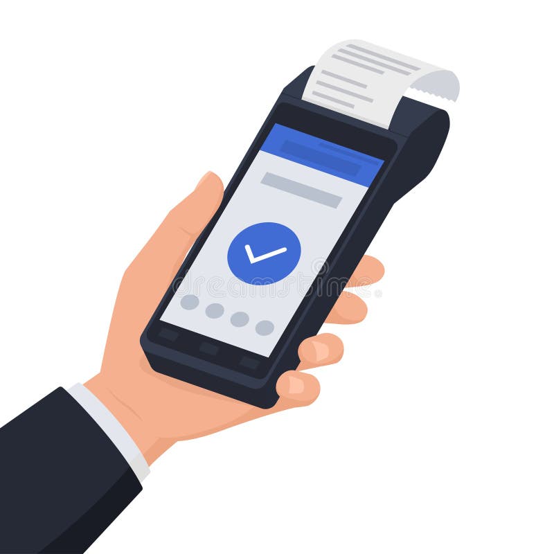 Successful POS Transaction and Receipt Stock Vector - Illustration of ...