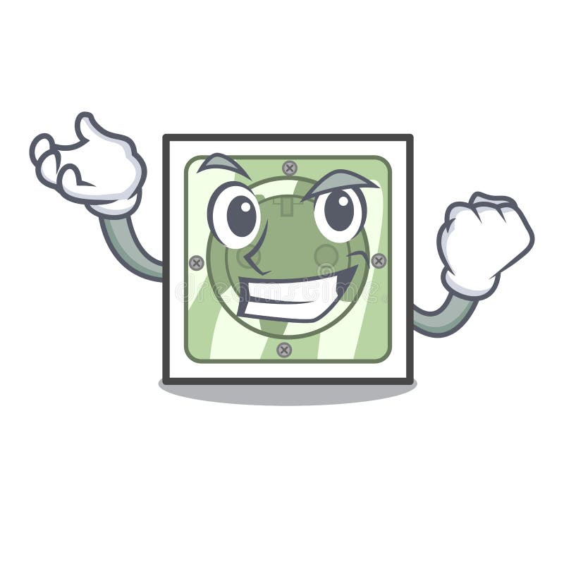 Successful Power Socket Attached the Mascot Wall Stock Vector ...