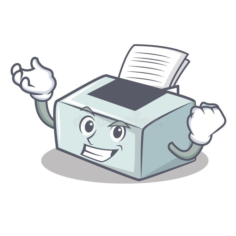 Printer Successful Cartoon Character Businessman Wearing Glasses Stock ...