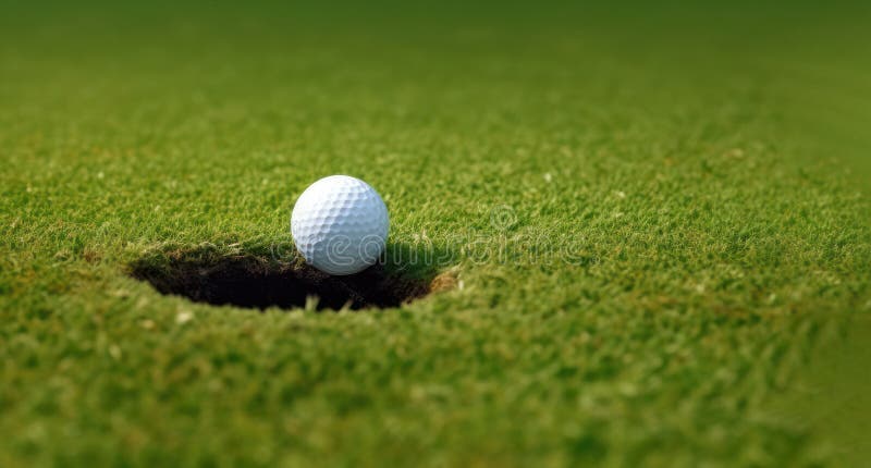 Successful Putt As Golf Ball Falls into Hole Stock Image - Image of ...
