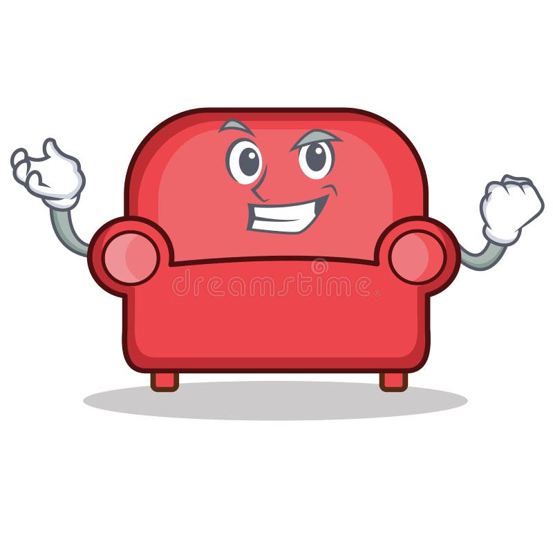 Successful Red Sofa Character Cartoon Stock Vector - Illustration of ...