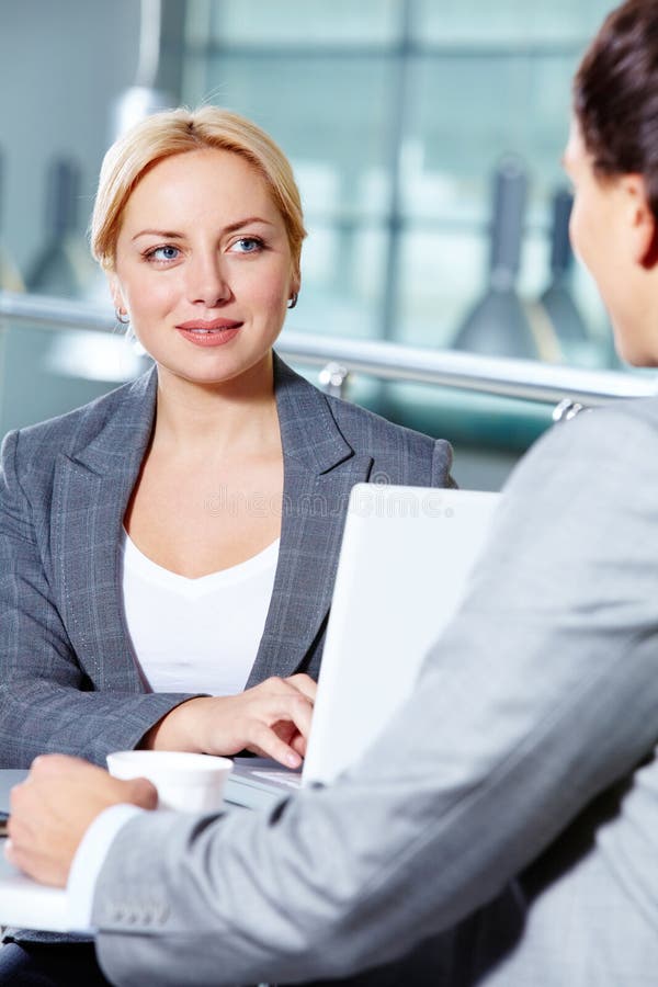 Successful secretary stock image. Image of employer, happy - 19386287