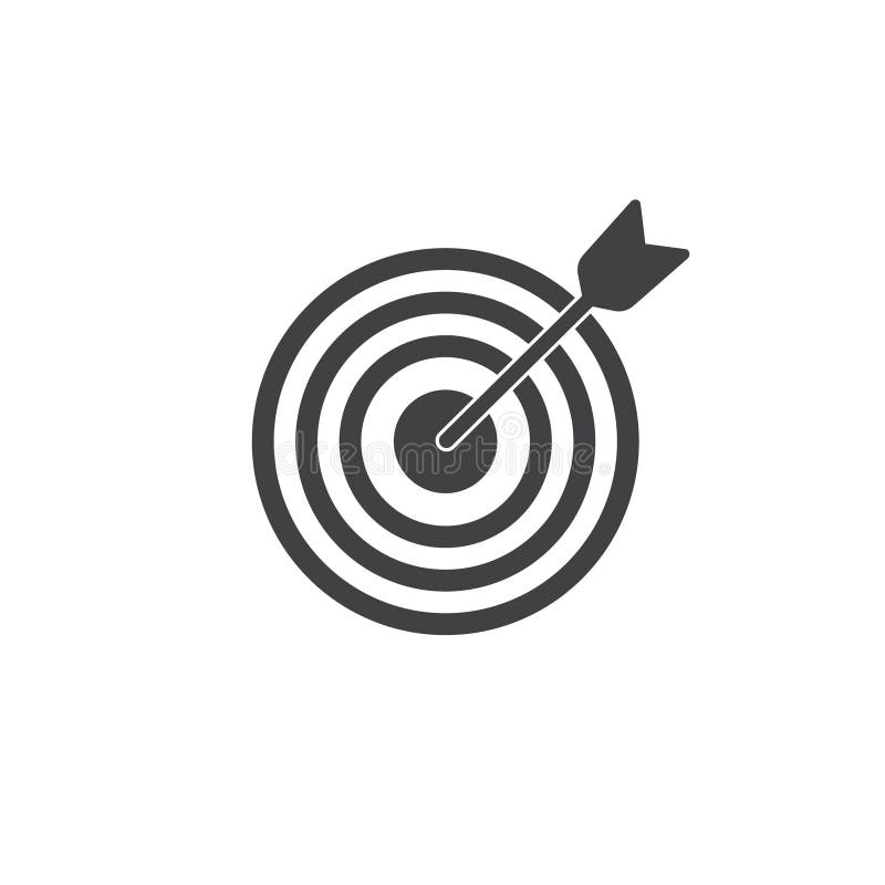 Successful Shoot. Darts Target Aim Icon on White Background. Vector ... Successful Shoot. Darts Target Aim Icon on White Background. Vector ...