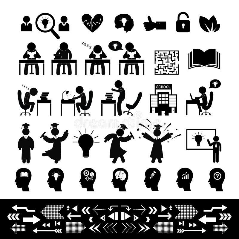 Successful Study Symbol Set Stock Vector - Illustration of icon ...