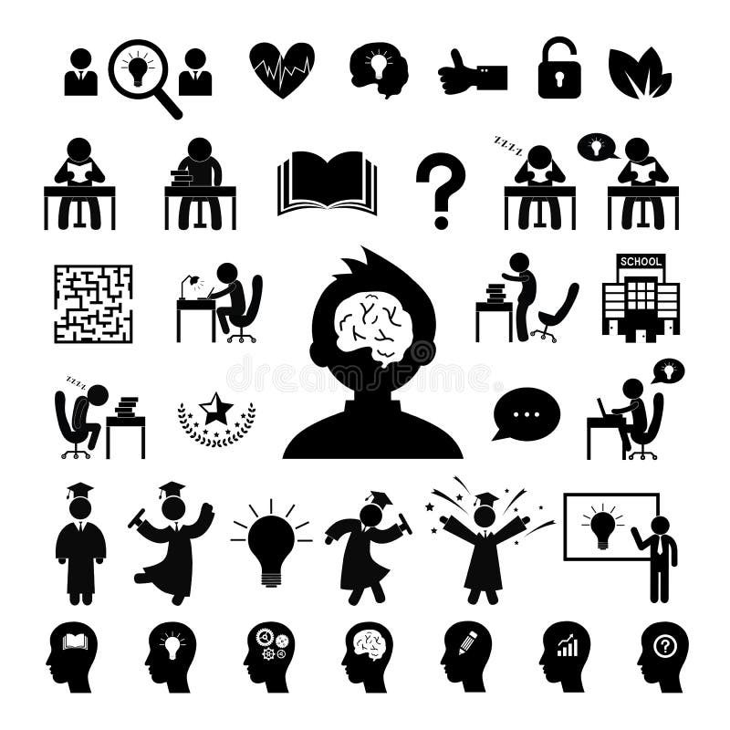 Successful Study Symbol Set Stock Vector - Illustration of student ...
