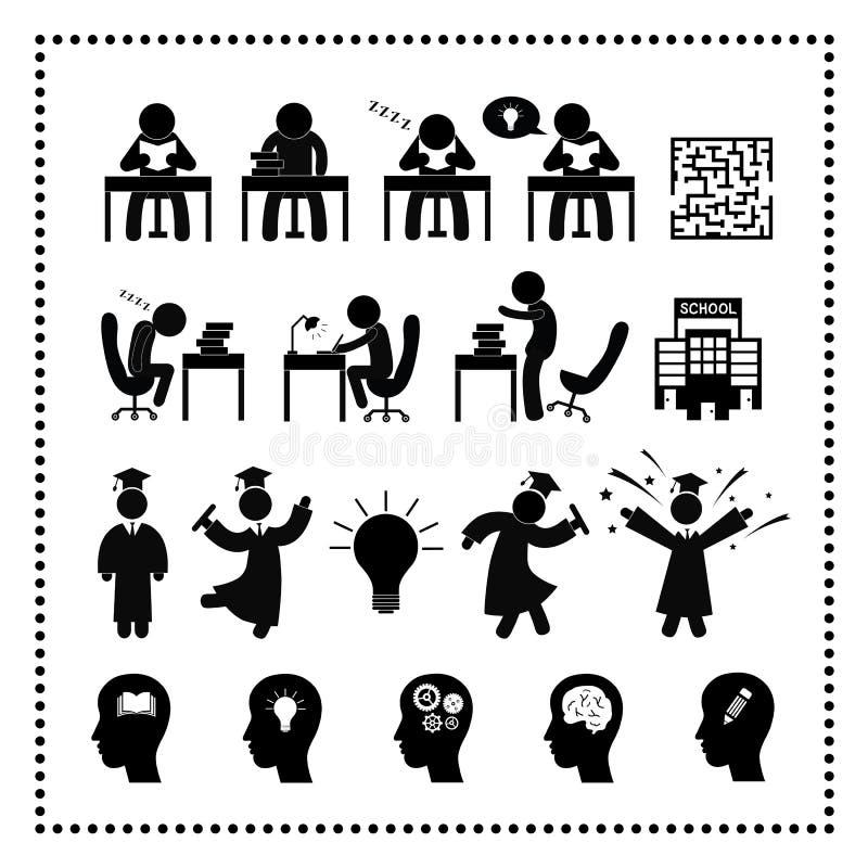 Successful Study Symbol Set Stock Vector - Illustration of icon ...